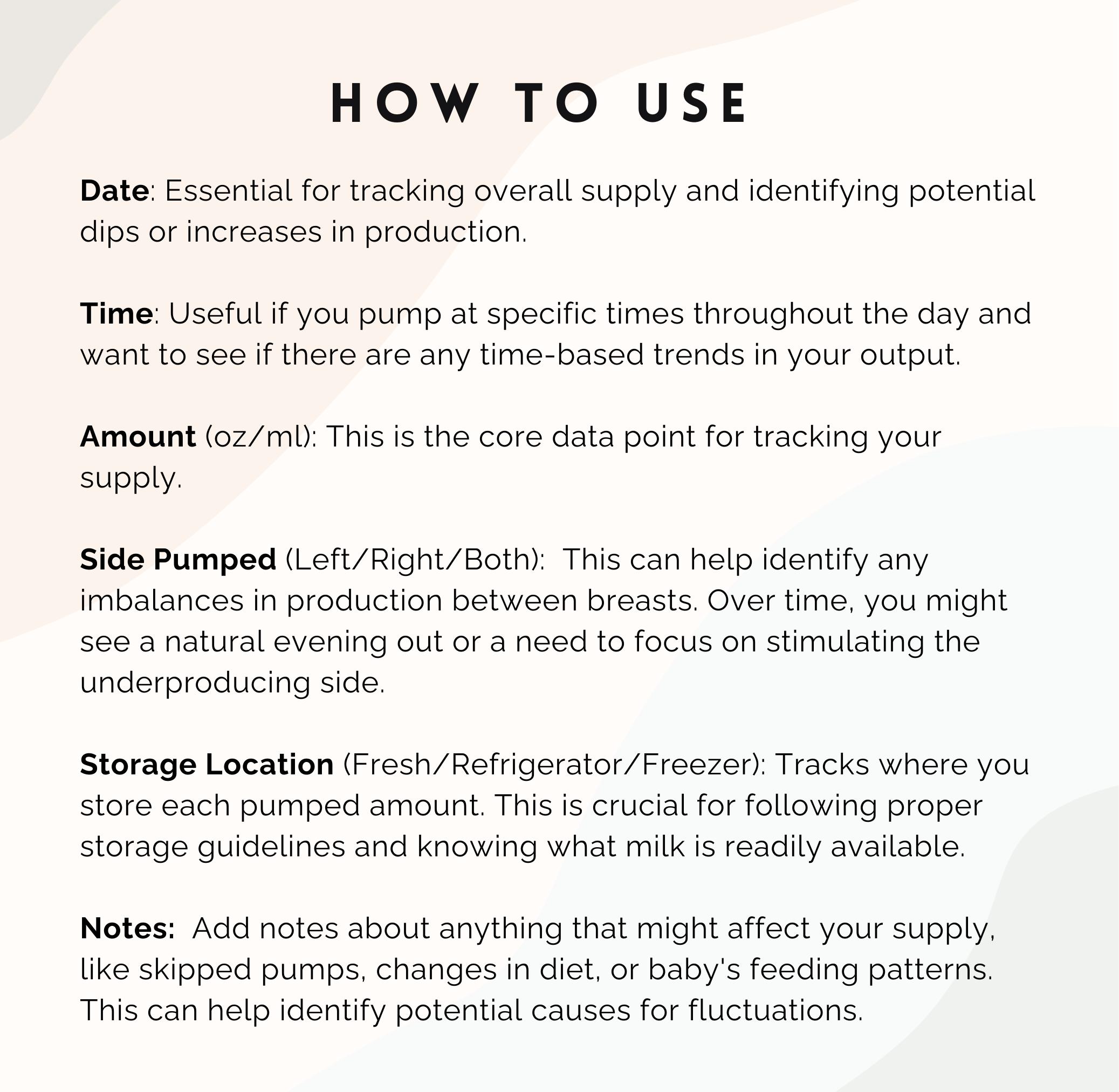 Breast Milk Inventory Printable, New Mom, Pumping Tracker, Breastmilk ...