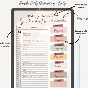 Baby Schedule Printable, Baby Schedule Template, Baby Log, Newborn ...