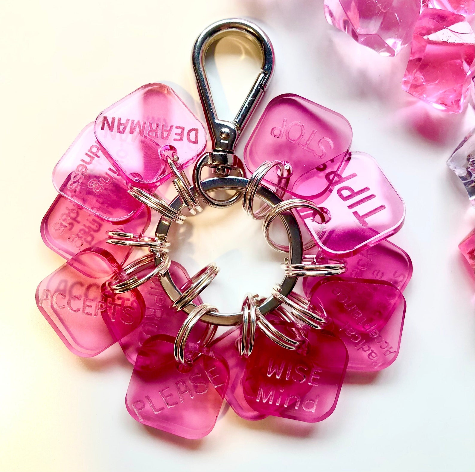 Dialectical Behavior Therapy DBT Skills Charm Keychain, Mental Health ...