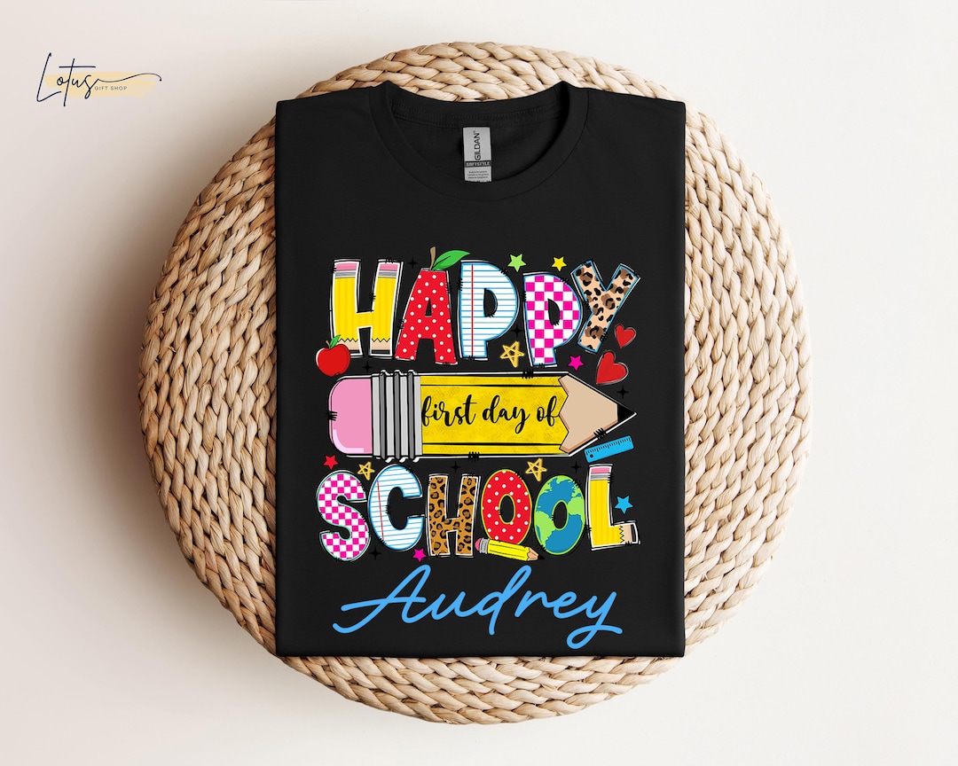 Custom Name First Day of School Tshirt, Teacher Pencil Sweatshirt ...