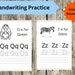 A-Z Alphabet Handwriting Practice Digital Papers, Instant Download ...