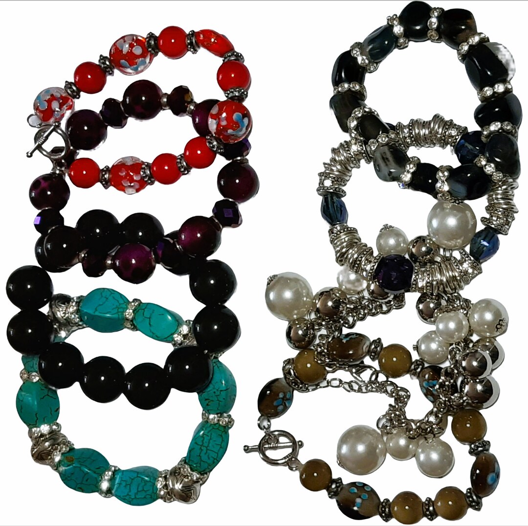 1980s Vintage Beaded Bracelets | 8 Different Styles | Retro Costume ...