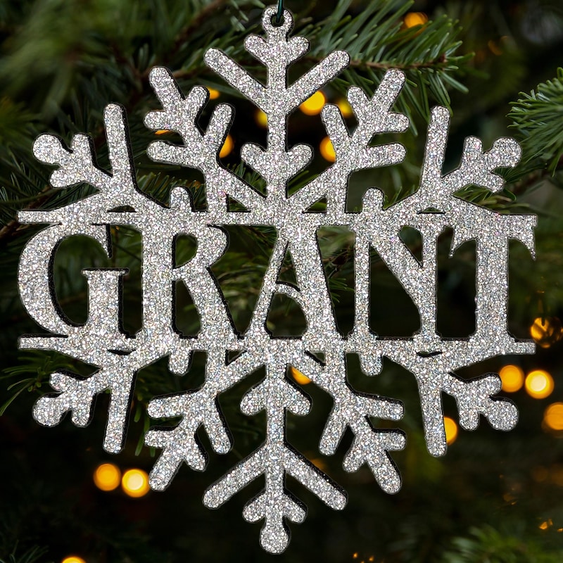Snowflake Glitter Ornaments - Etsy