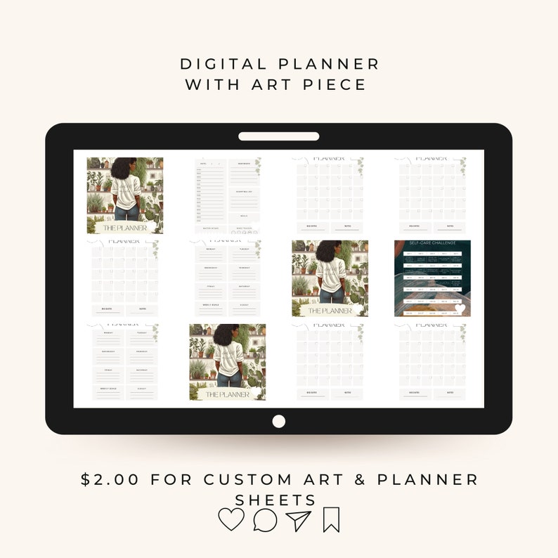 Green Goddess Printable Digital Planner Made for the Planner, Goodnotes ...