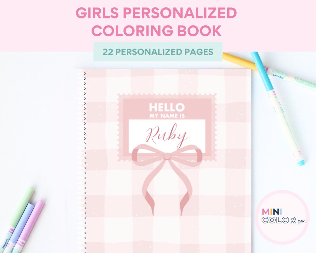 Personalized Girls Coloring Book: Custom Name, Dry-erase Cover - Etsy