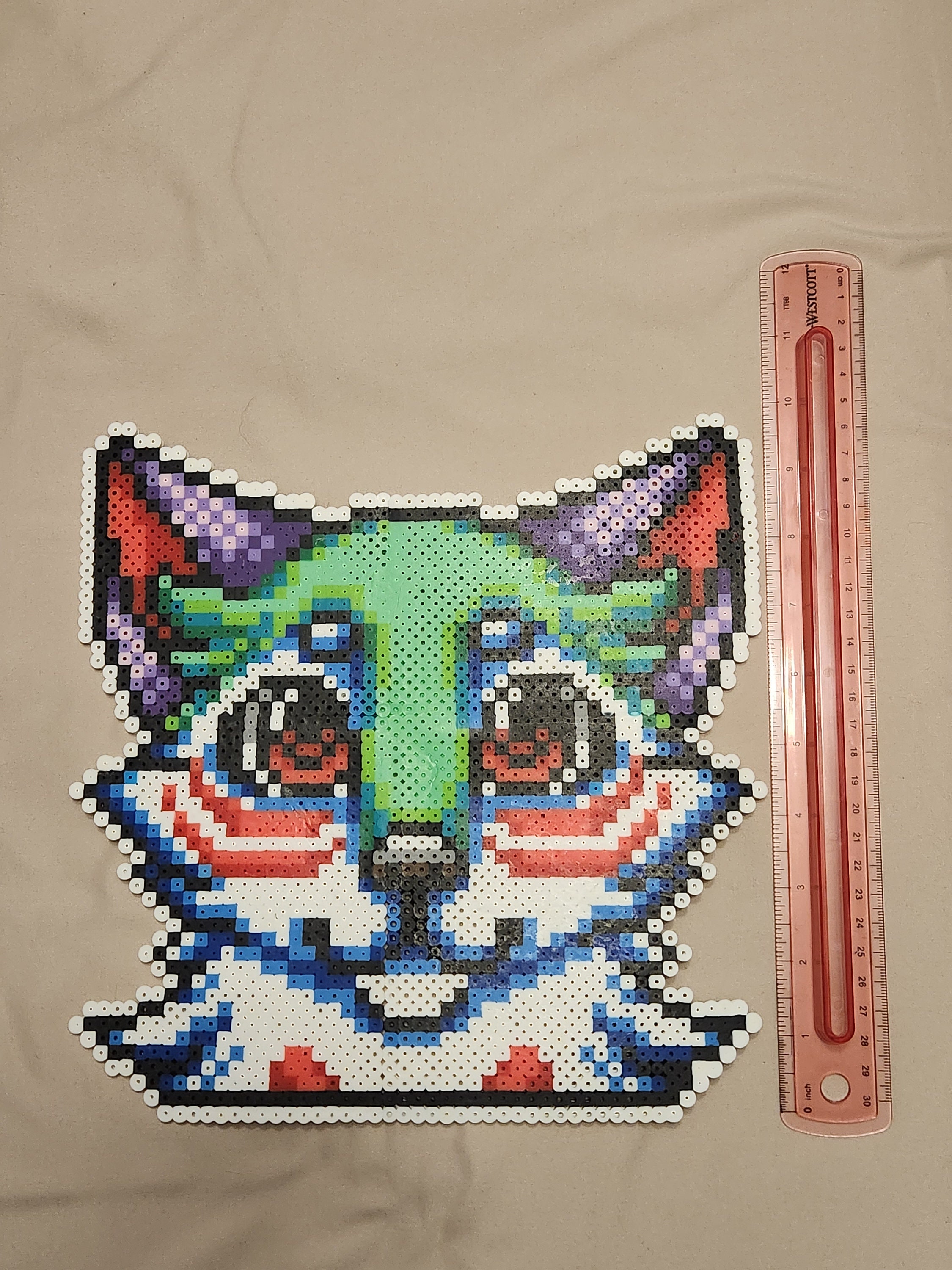 2D Multi-colored Perler Bead Wolf - Etsy