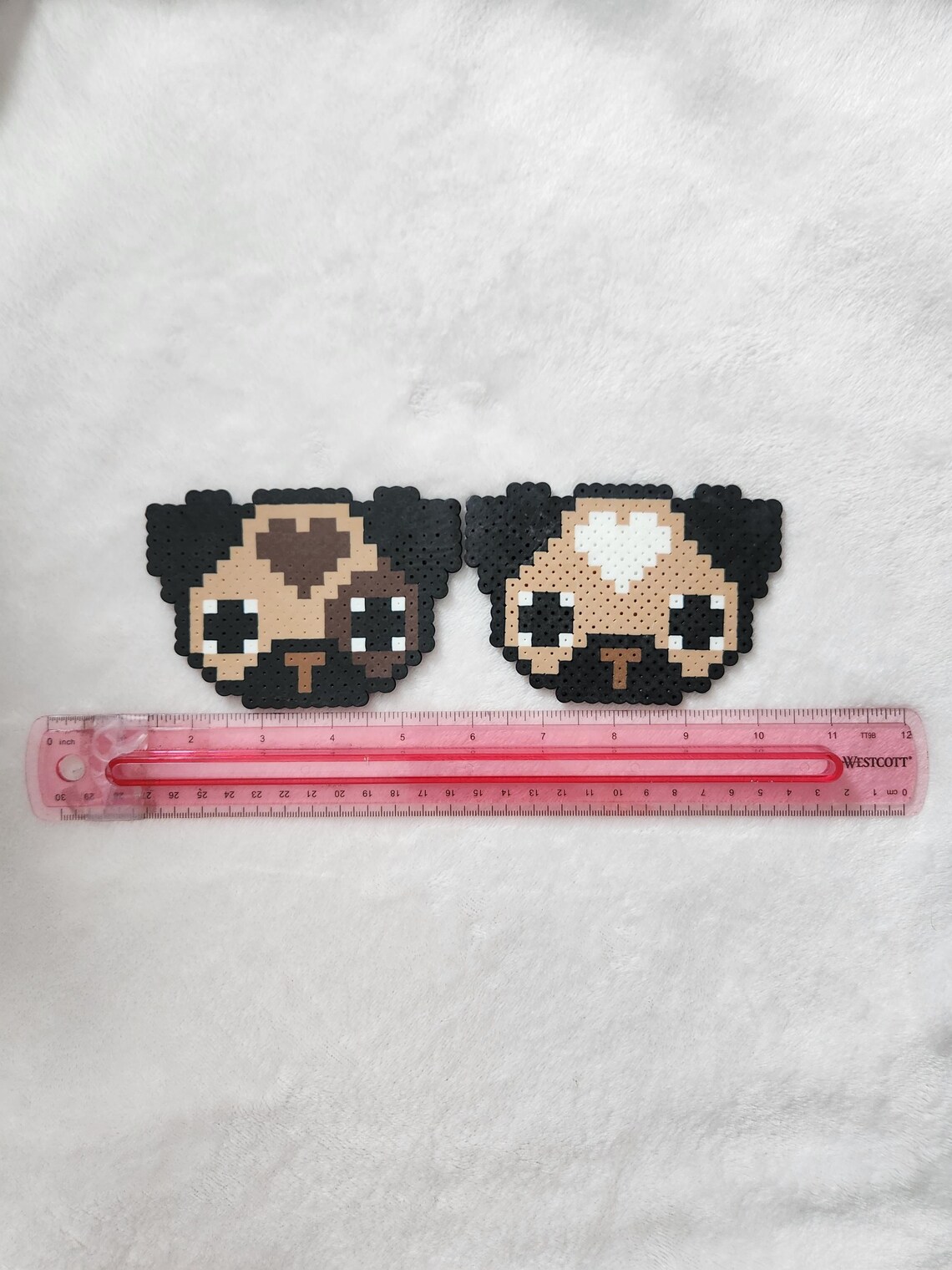 Perler Bead Pug With Heart Spot - Etsy