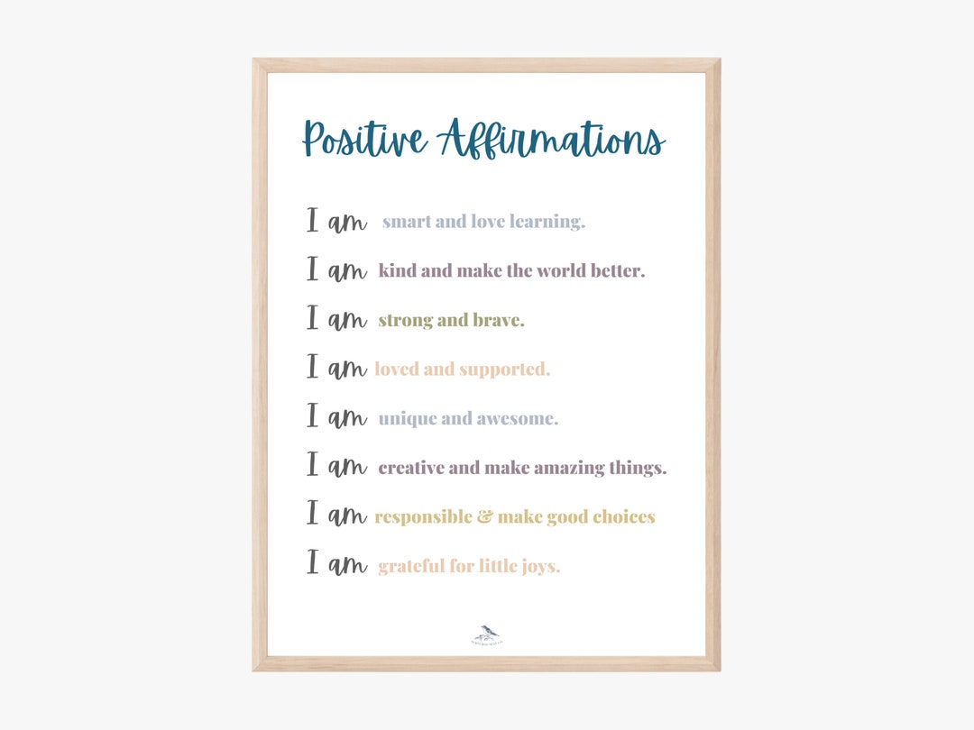 Positive Affirmations Poster Print Digital| Therapy Office Decor ...