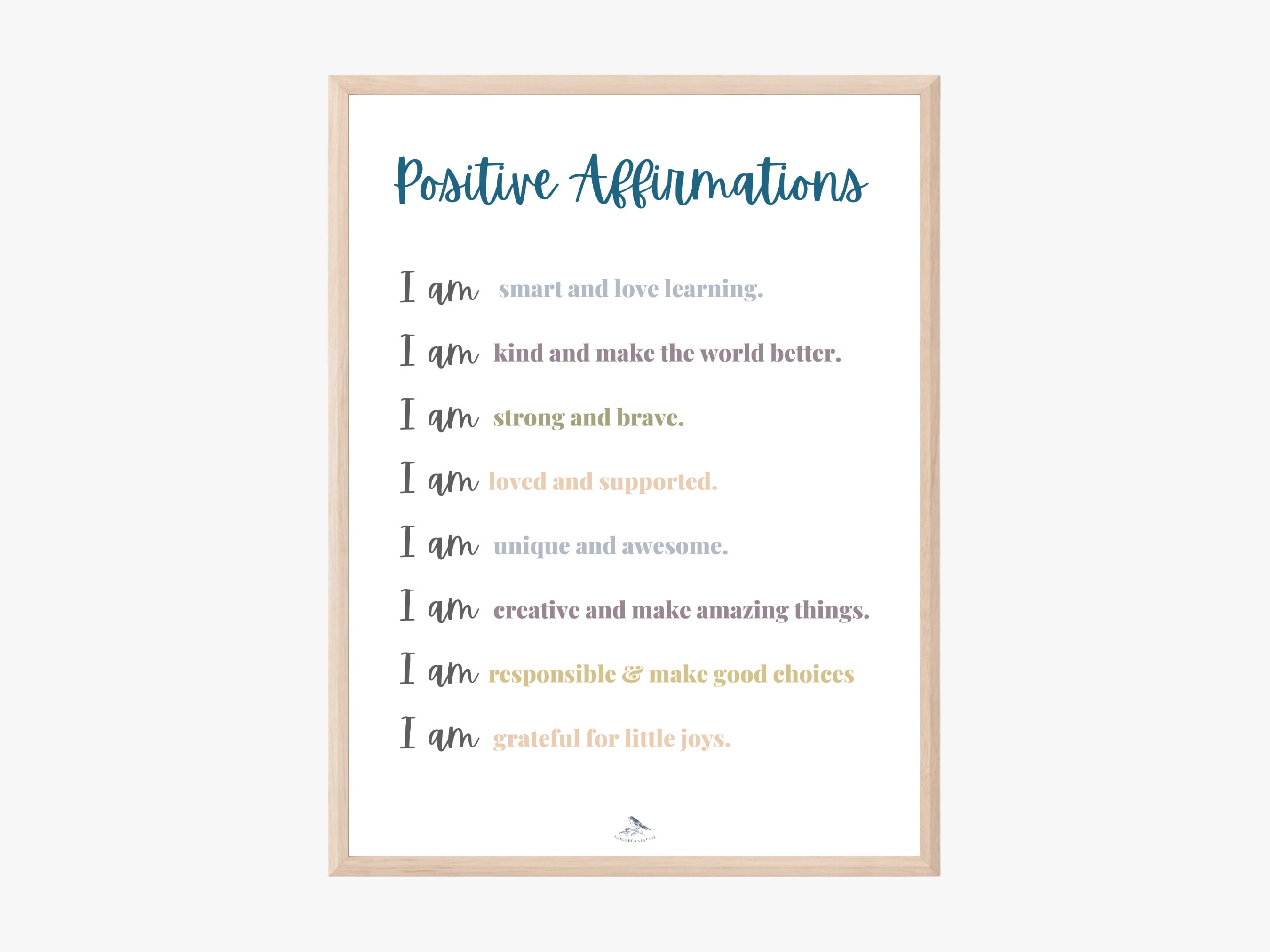 Positive Affirmations Poster Print Digital| Therapy Office Decor ...