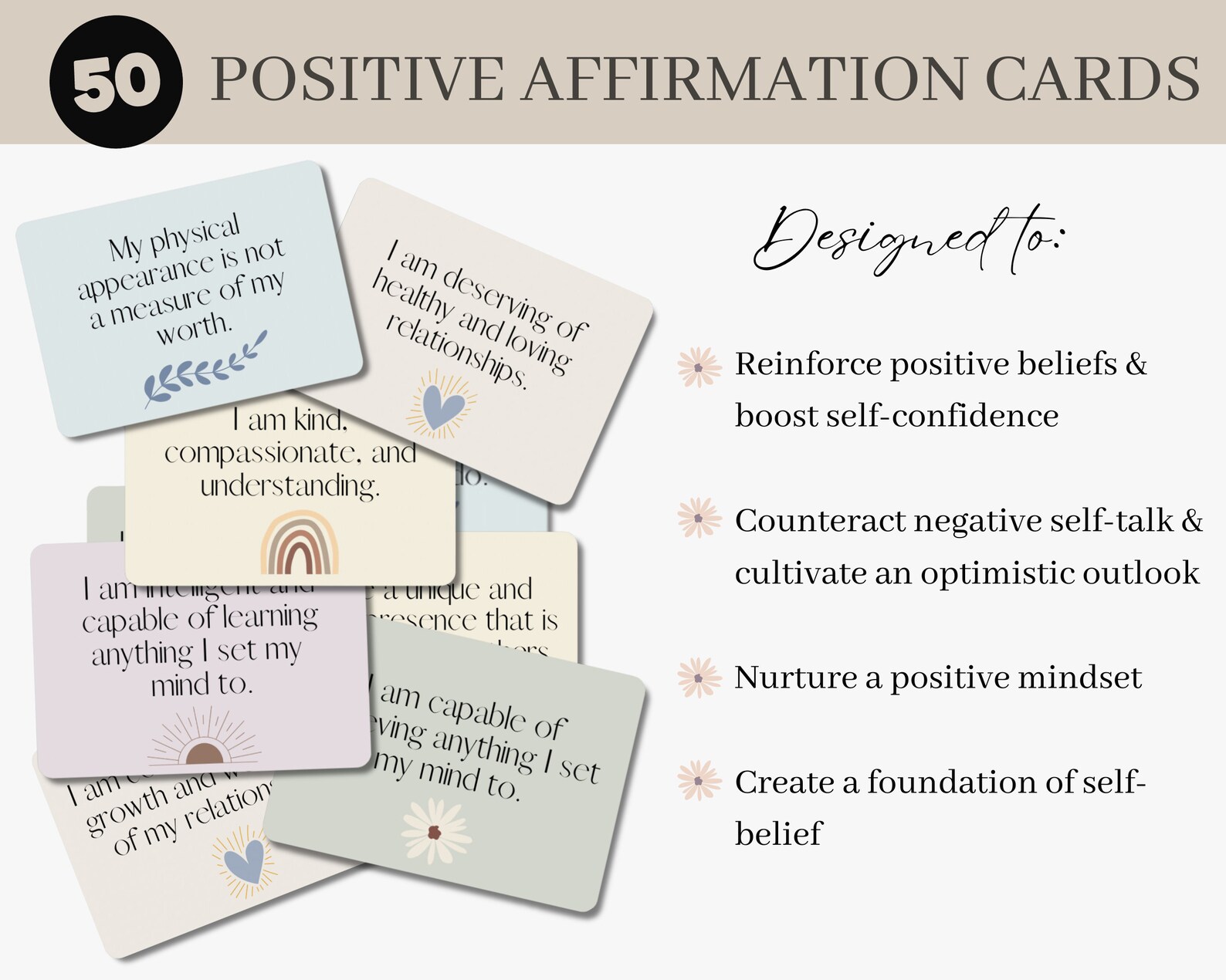 Positive Affirmation Cards Printable | Daily Affirmations, Self Love ...