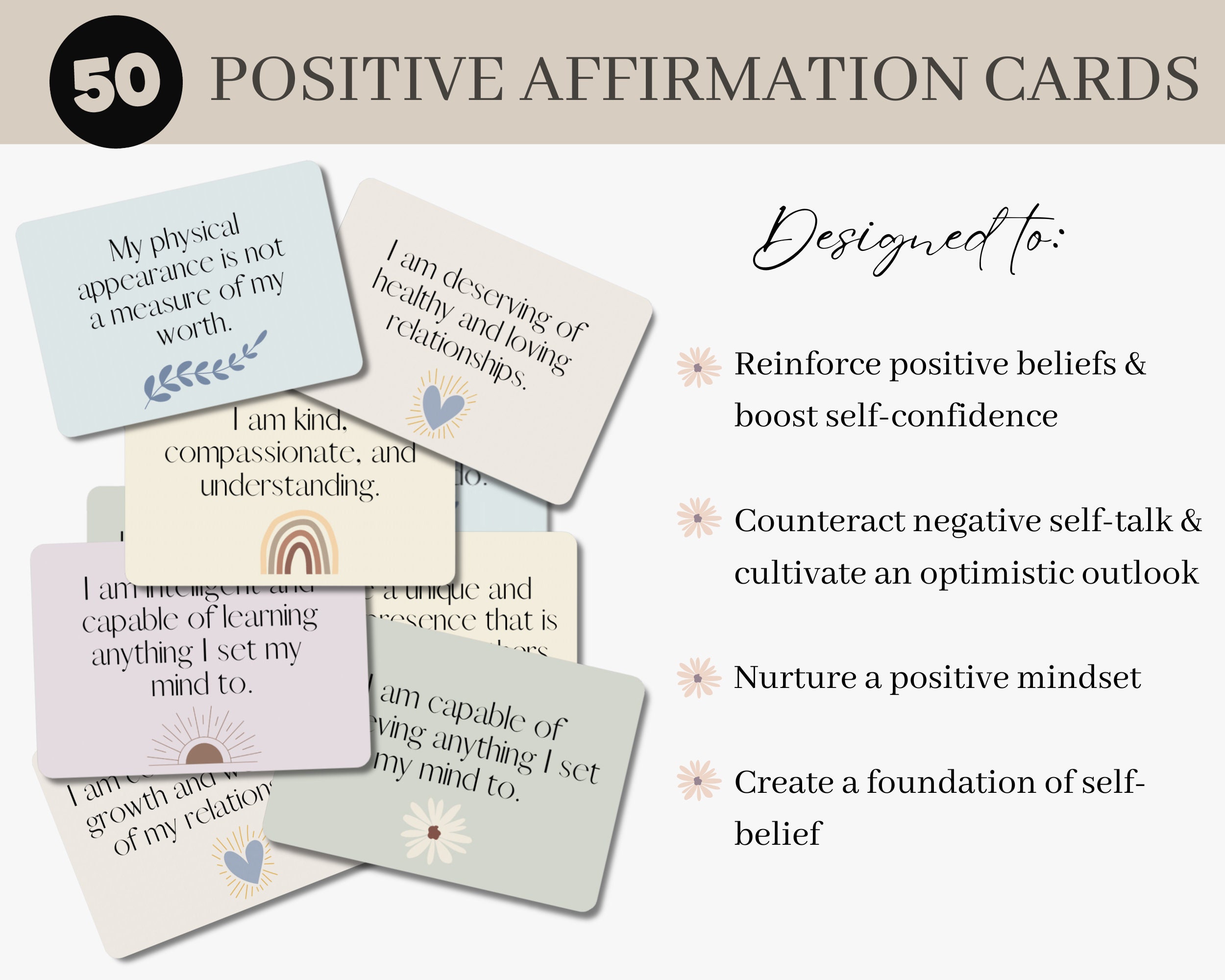 Positive Affirmation Cards Printable | Daily Affirmations, Self Love ...