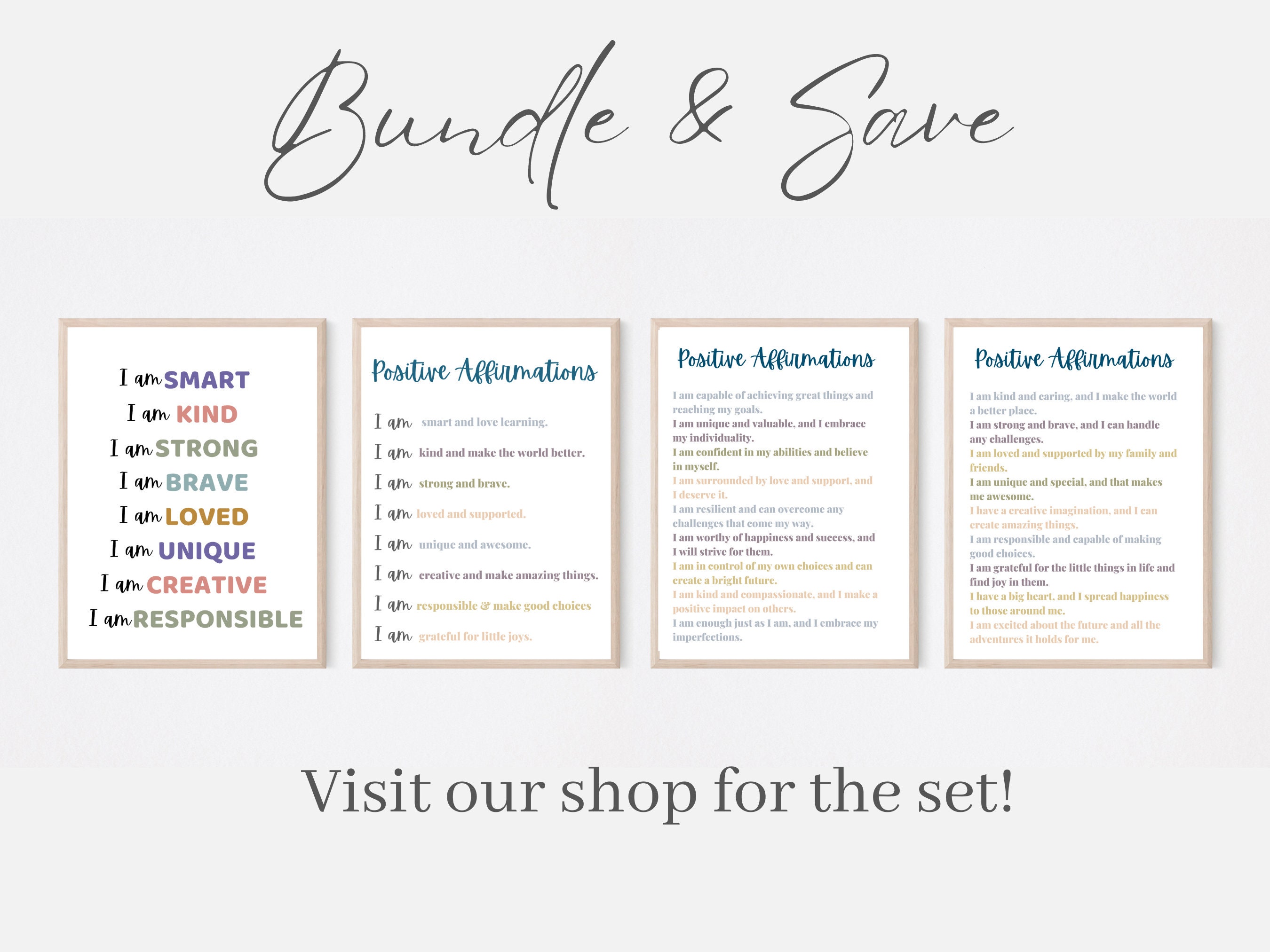 Positive Affirmations Poster Print Digital Therapy Office Decor, School ...