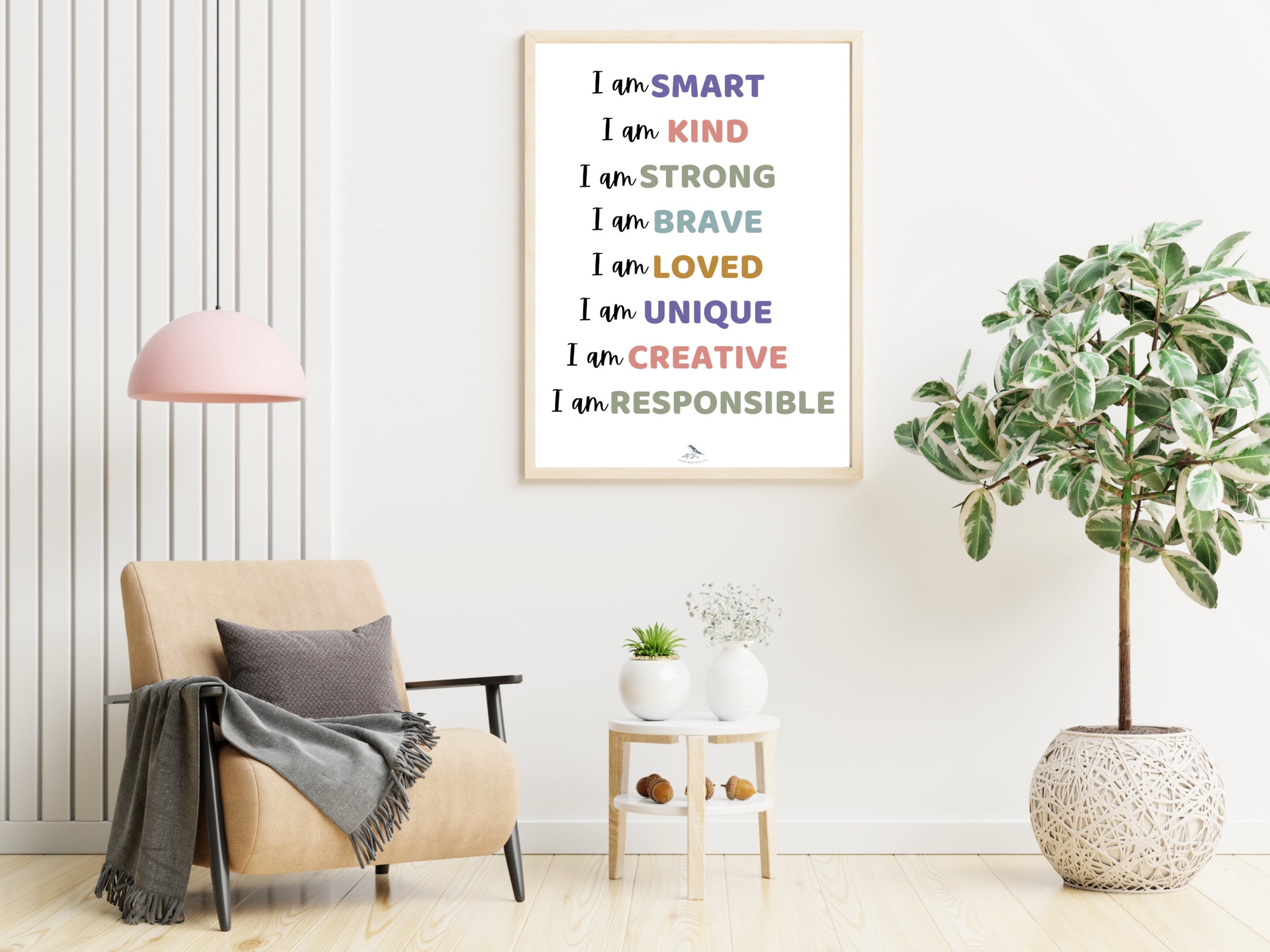 Positive Affirmations Poster Print Digital Therapy Office Decor, School ...