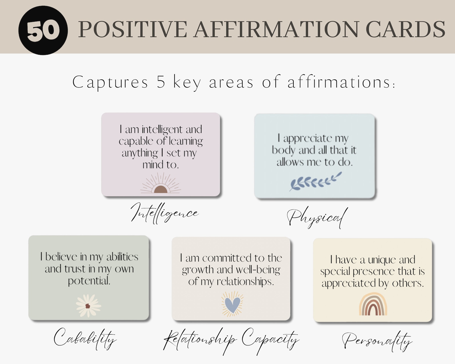 Positive Affirmation Cards Printable | Daily Affirmations, Self Love ...