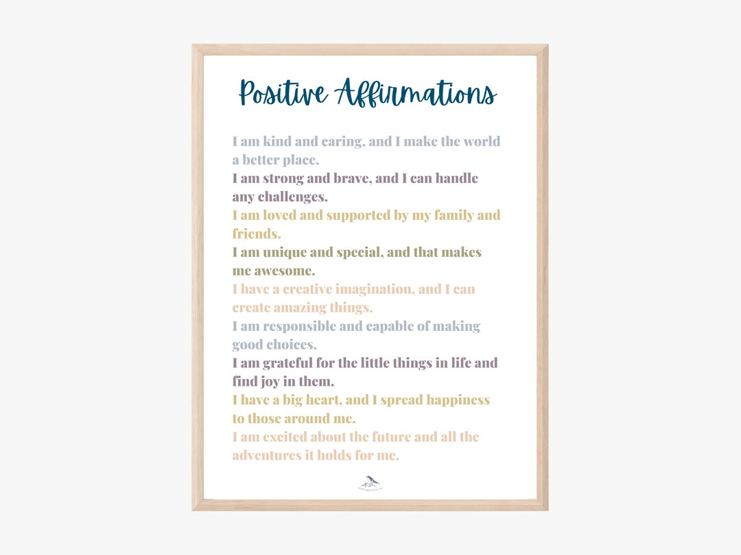 Positive Affirmations Poster Print | Therapy Office Decor, School ...