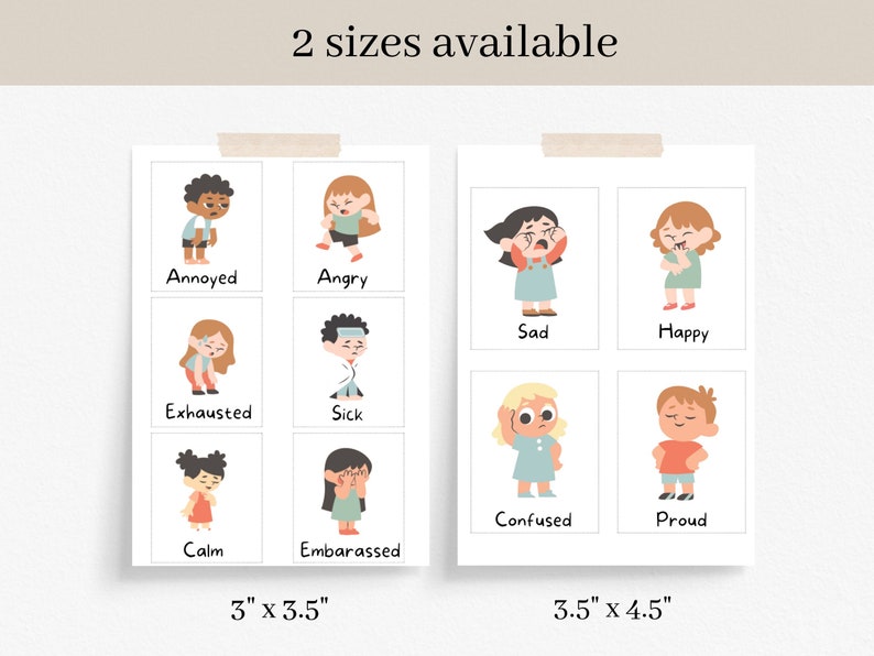 18 Emotion Flashcards for Kids Instant Download and Print - Etsy