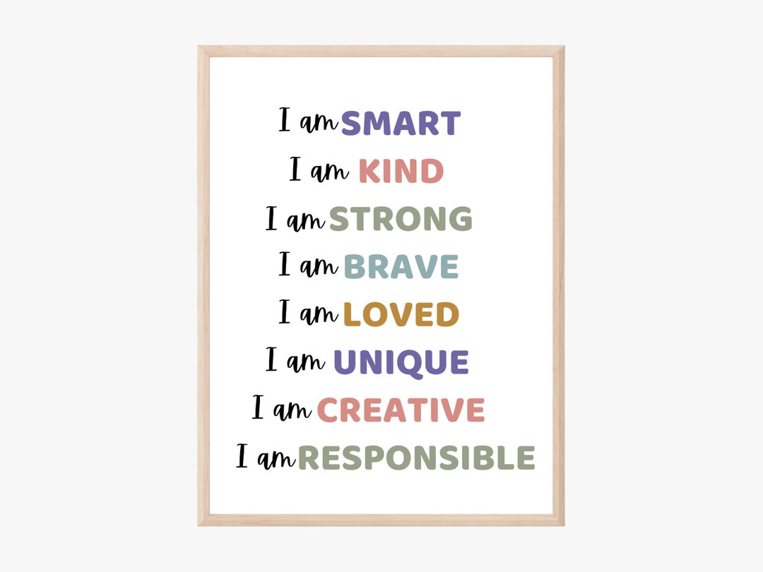 Positive Affirmations Poster Print Digital | Therapy Office Decor ...
