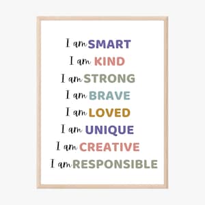 Positive Affirmations Poster Print Digital | Therapy Office Decor ...