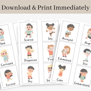 18 Emotion Flashcards for Kids - Instant Download and Print | Digital ...