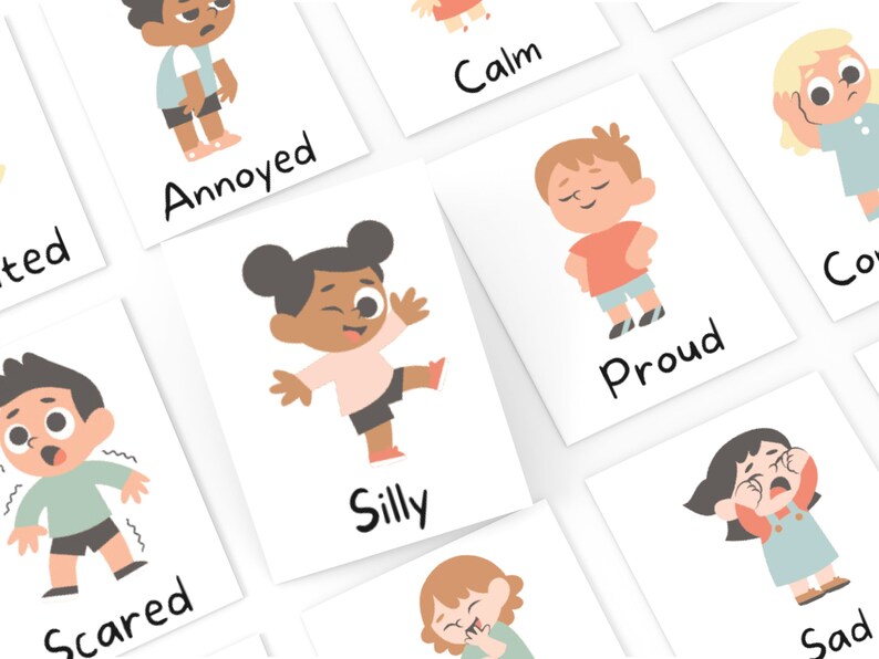 18 Emotion Flashcards for Kids Instant Download and Print - Etsy