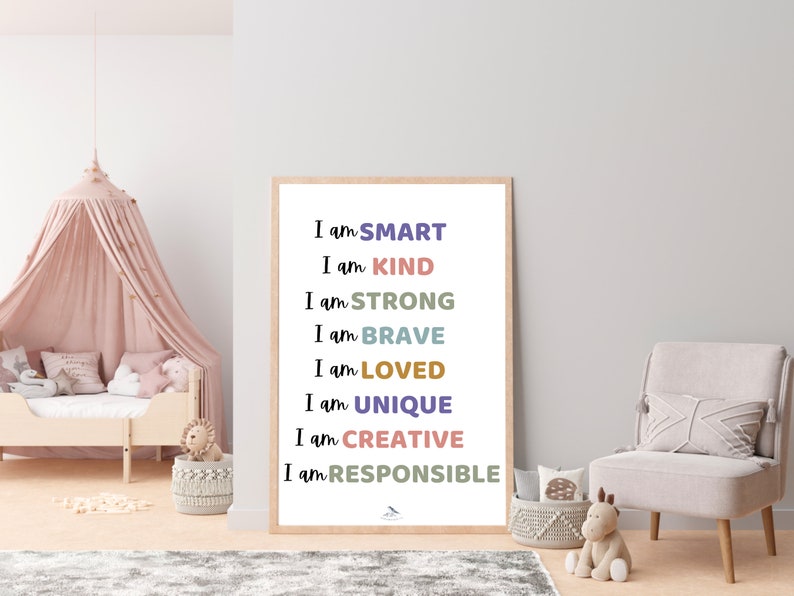 Positive Affirmations Poster Print Digital Therapy Office Decor, School ...