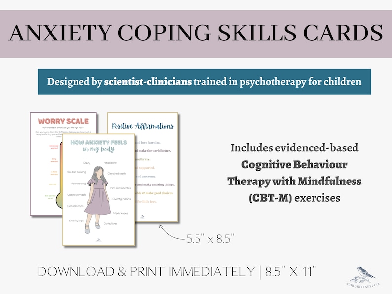 Anxiety Coping Skills Flashcards | CBT Worksheets, Therapy Worksheets ...