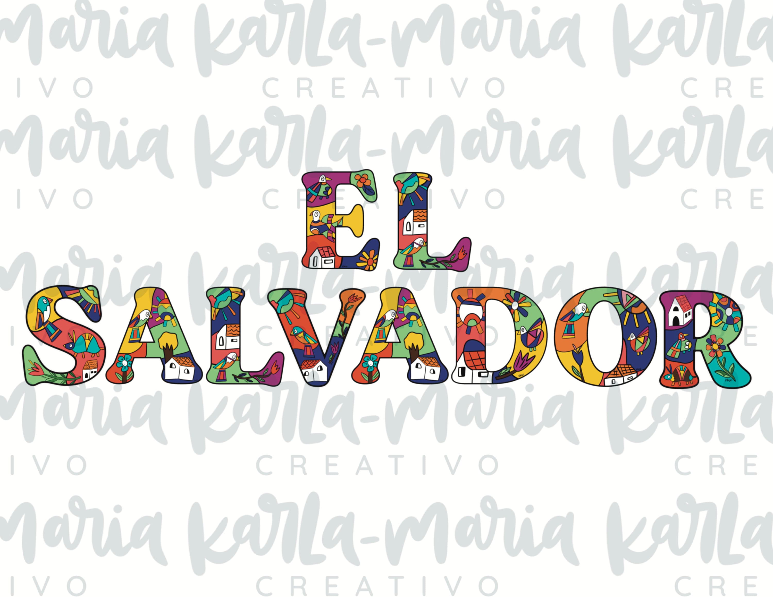 EL SALVADOR Poster; Salvadoren Folk Art; Llort Folkloric Art; El ...
