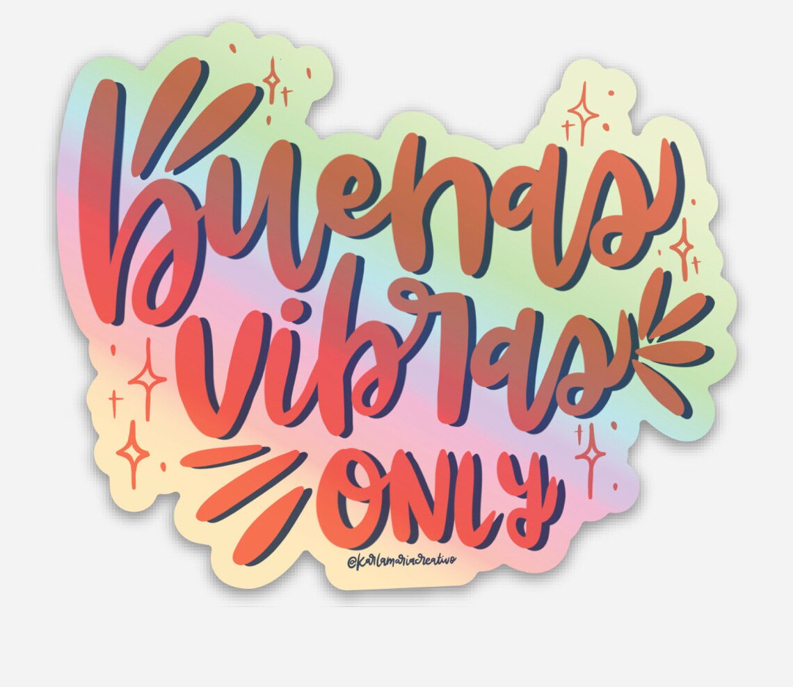 Buenas Vibras Sticker- Good Vibes Sticker- Holographic Sticker - Etsy