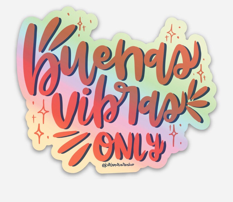 Buenas Vibras Sticker- Good Vibes Sticker- Holographic Sticker - Etsy