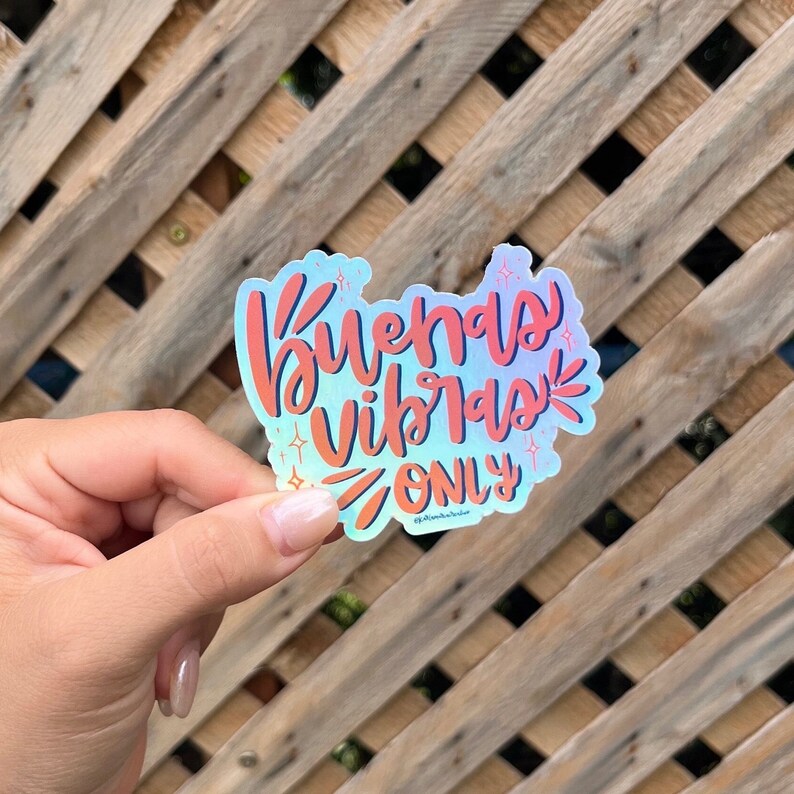 Buenas Vibras Sticker- Good Vibes Sticker- Holographic Sticker - Etsy