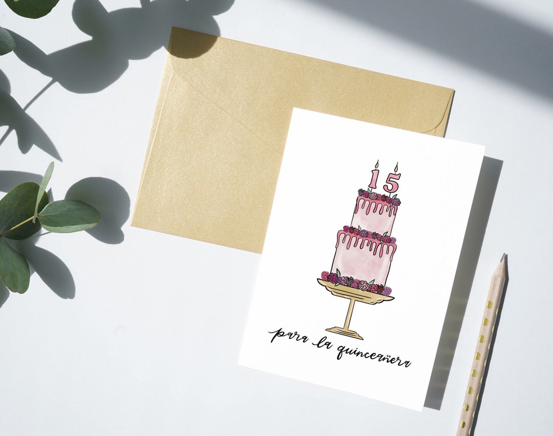 Quinceañera Card- Happy Birthday Card- Qinceañera Card - Etsy