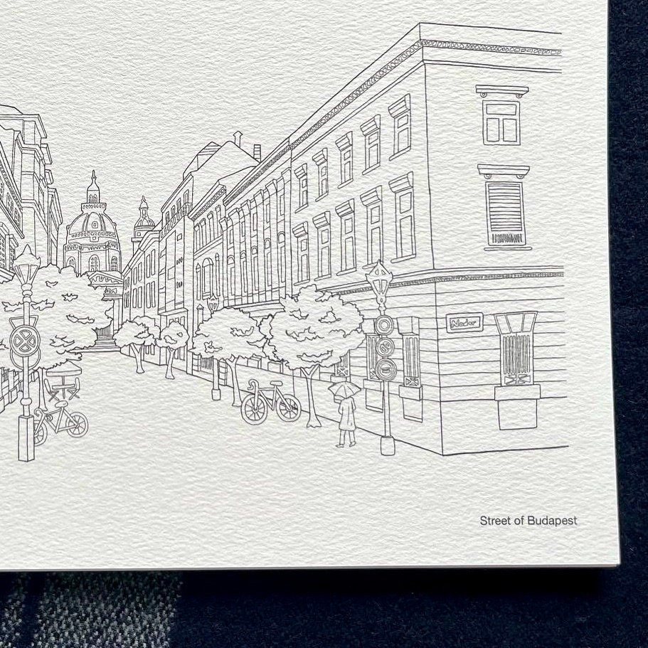 Watercolor Coloring Book European Cityscapes Budapest - Etsy