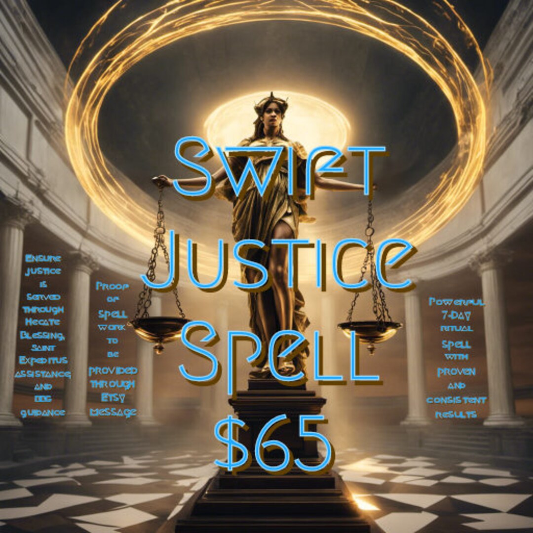 Swift Justice Spell for Successful Day in Court W/free Scale of Justice ...