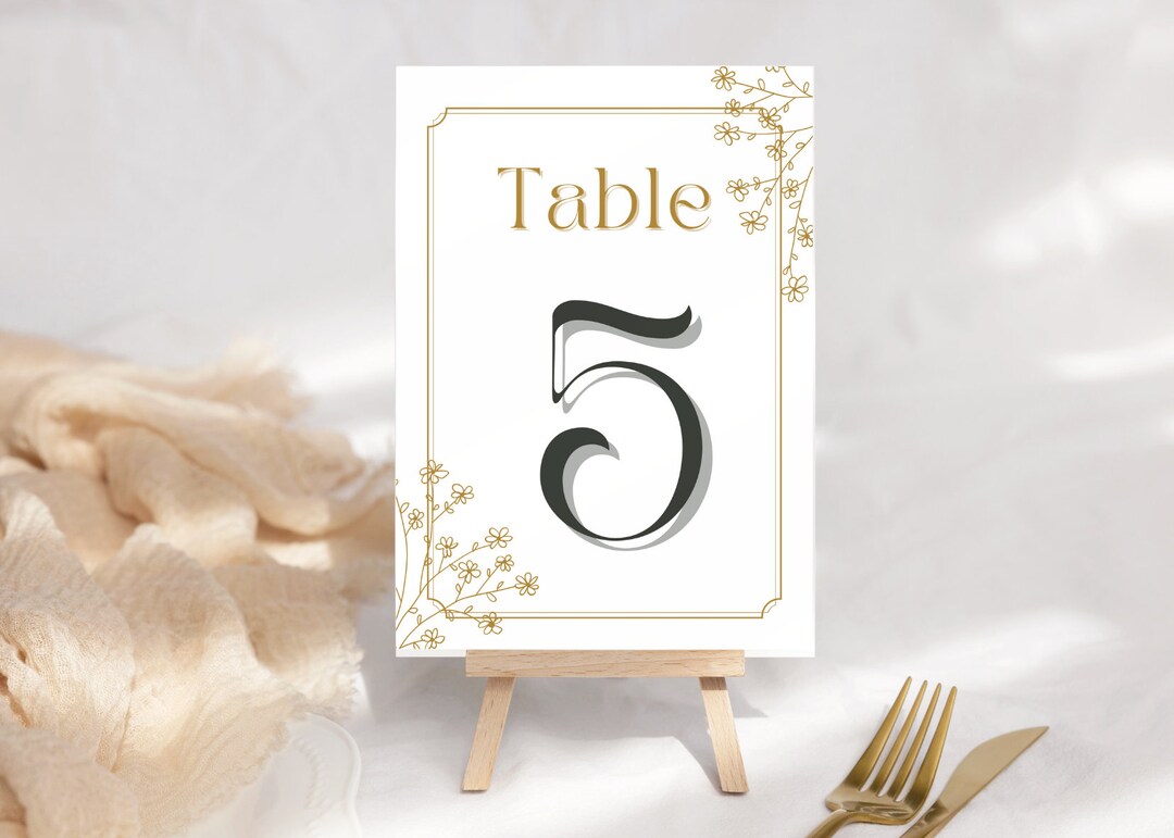 Table Chart Wedding Template, Classic Wedding Table Number, Boho Signs ...