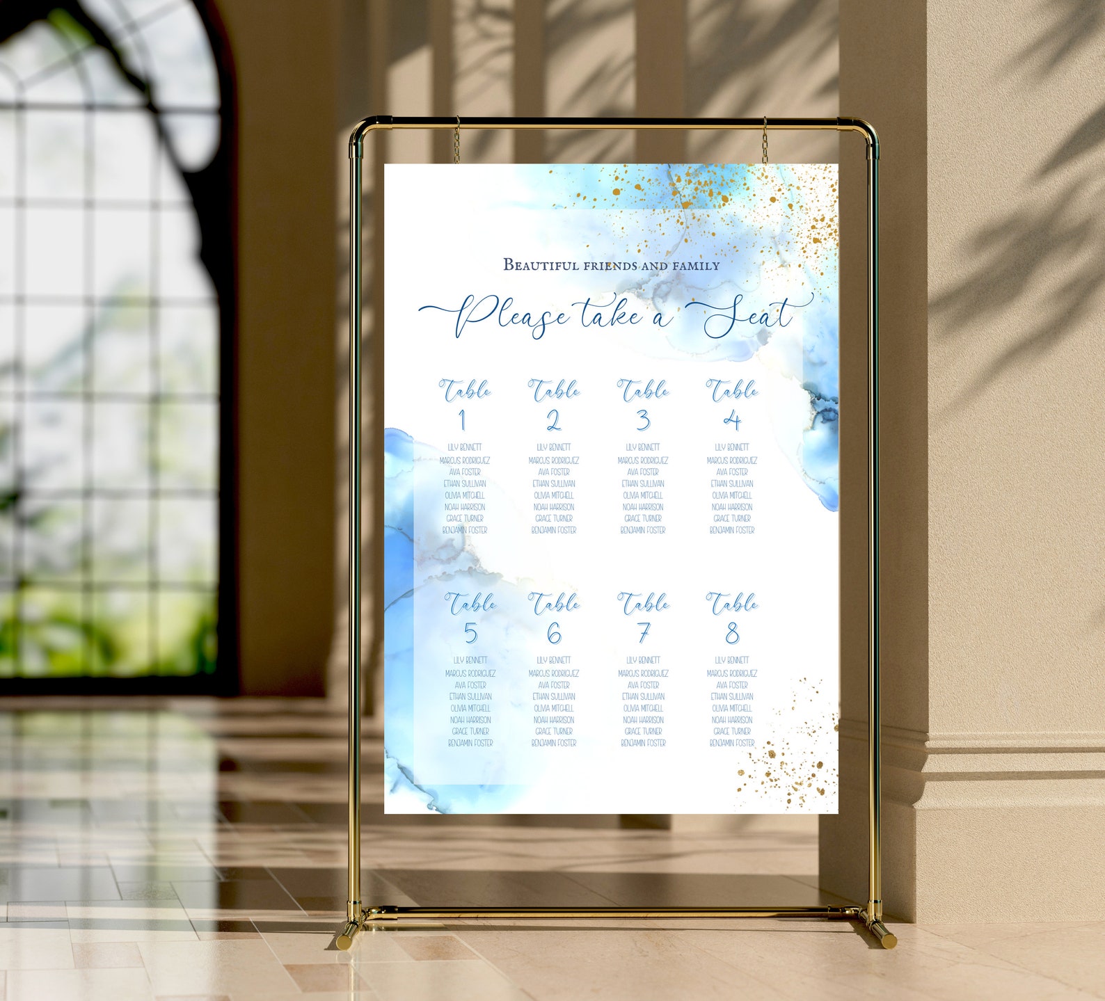 Modern Wedding Seating Chart, Classic Seating Chart Sign, Fully ...