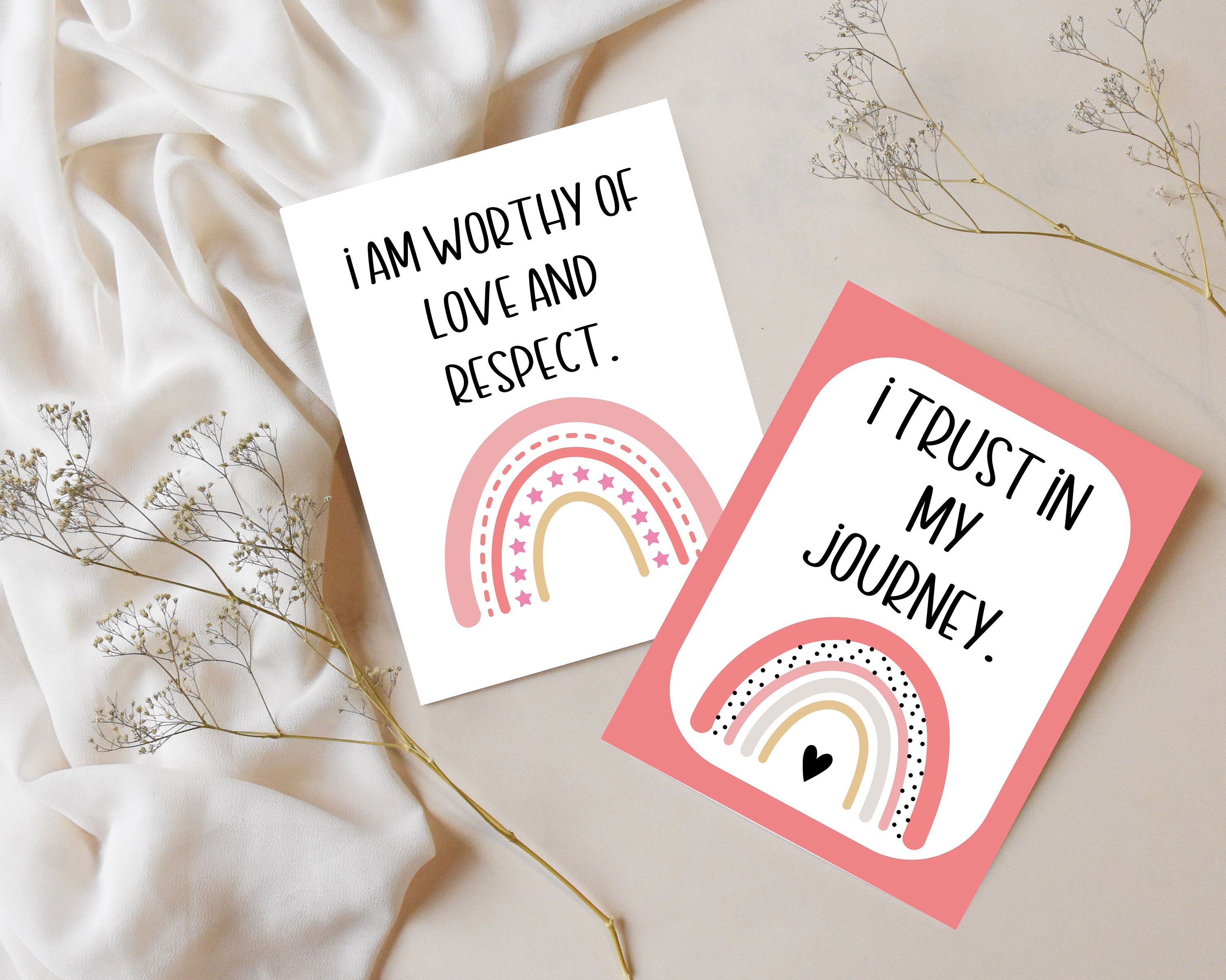 40 Digital Positive Quote Flash Cards Positive Affirmation - Etsy