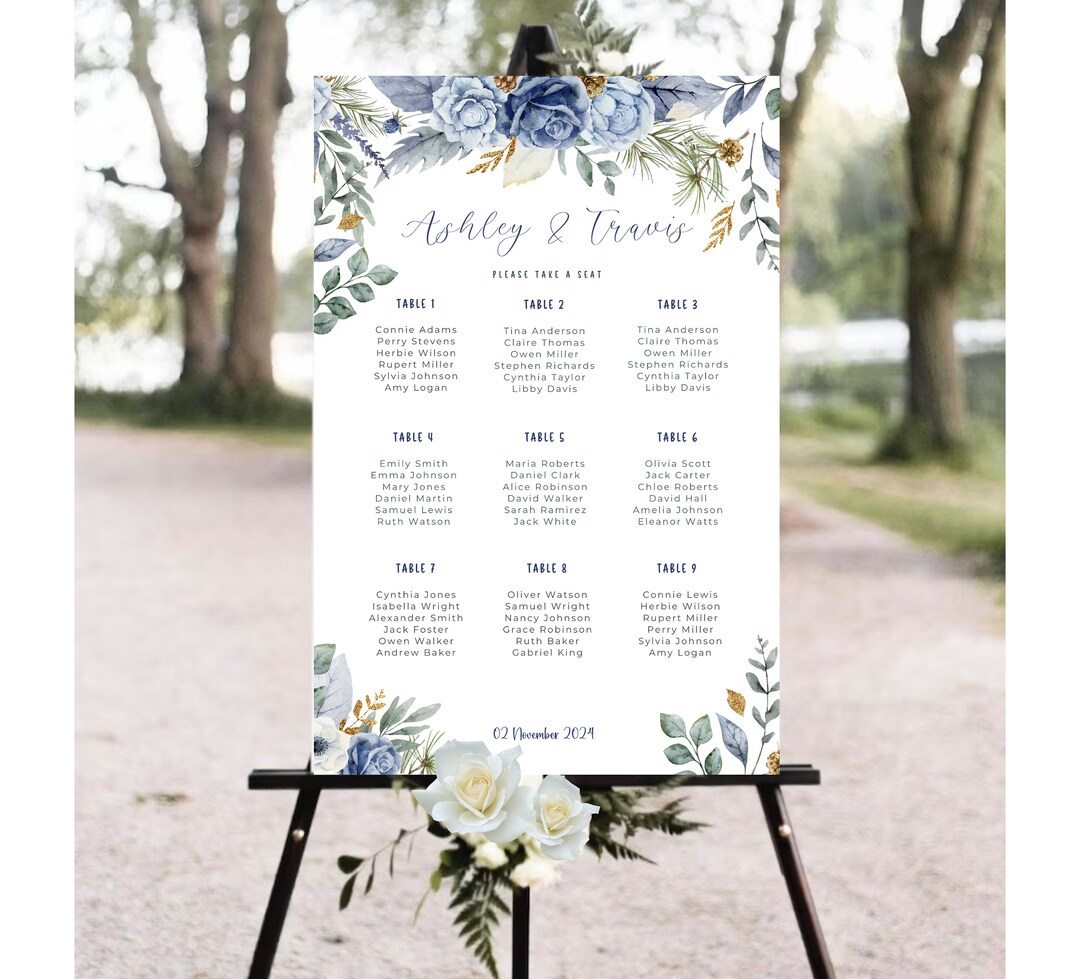 Boho Wedding Seating Chart Template, Flower Wedding Seating Board ...
