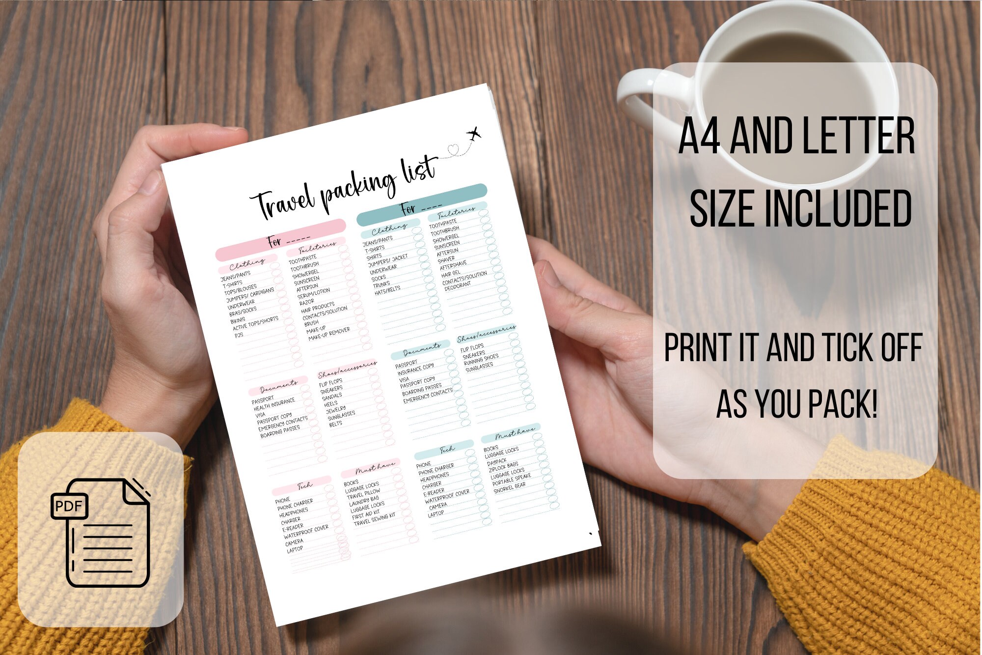Travel Packing List, Instant Download, Editable Checklist, Holday, Trip ...
