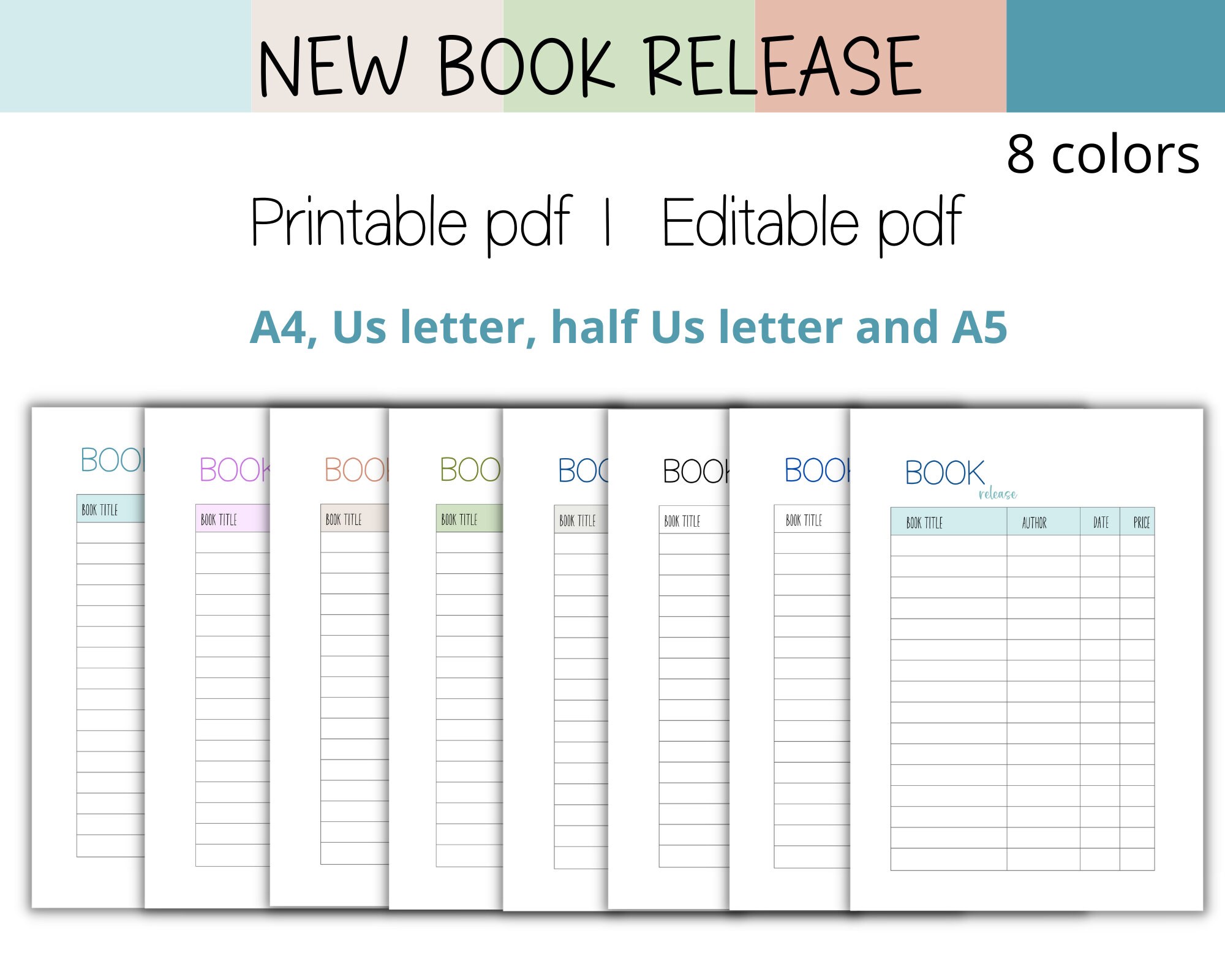 New Book Releases Tracker Printable, Upcoming Book List, Early Releases ...