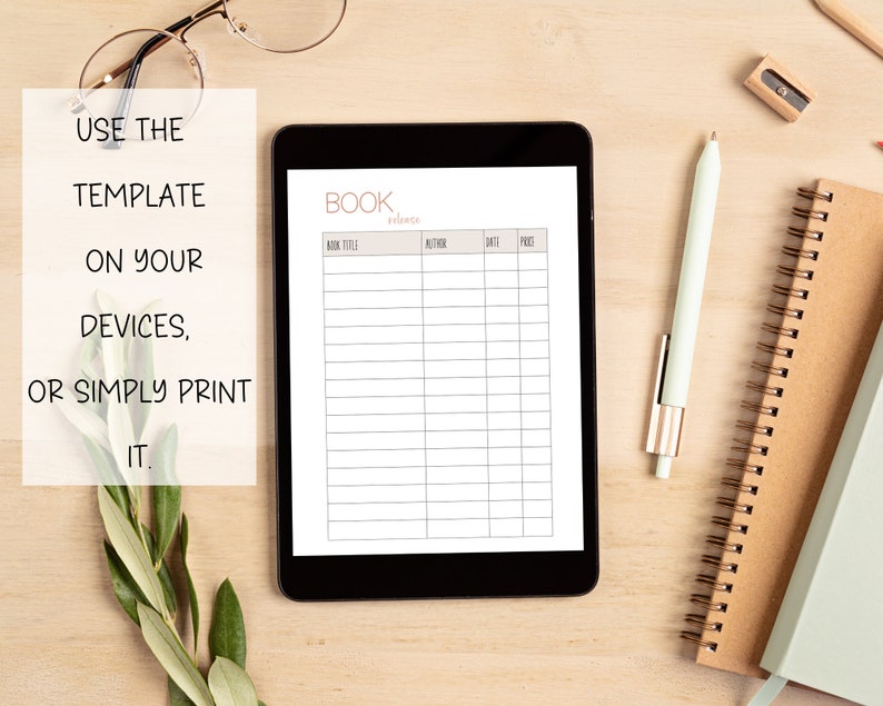 New Book Releases Tracker Printable, Upcoming Book List, Early Releases ...