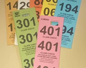 Vintage Coat and Hat Check Large Tickets Set of 4 - Etsy