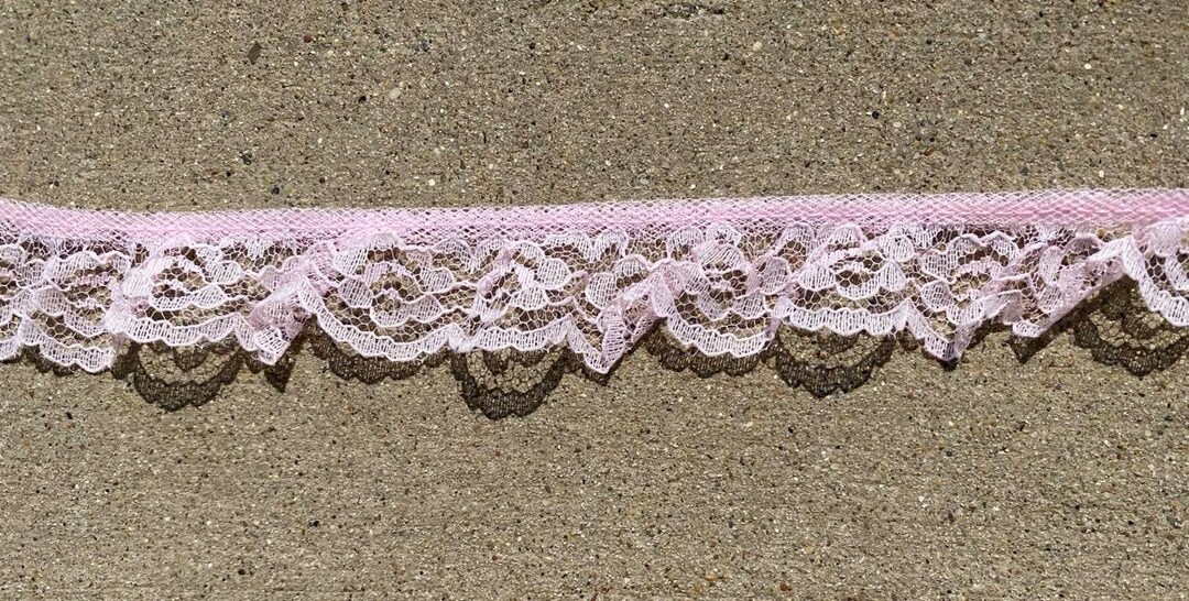 1 1/2" Taffy Pink Floral Ruffled Lace - Etsy