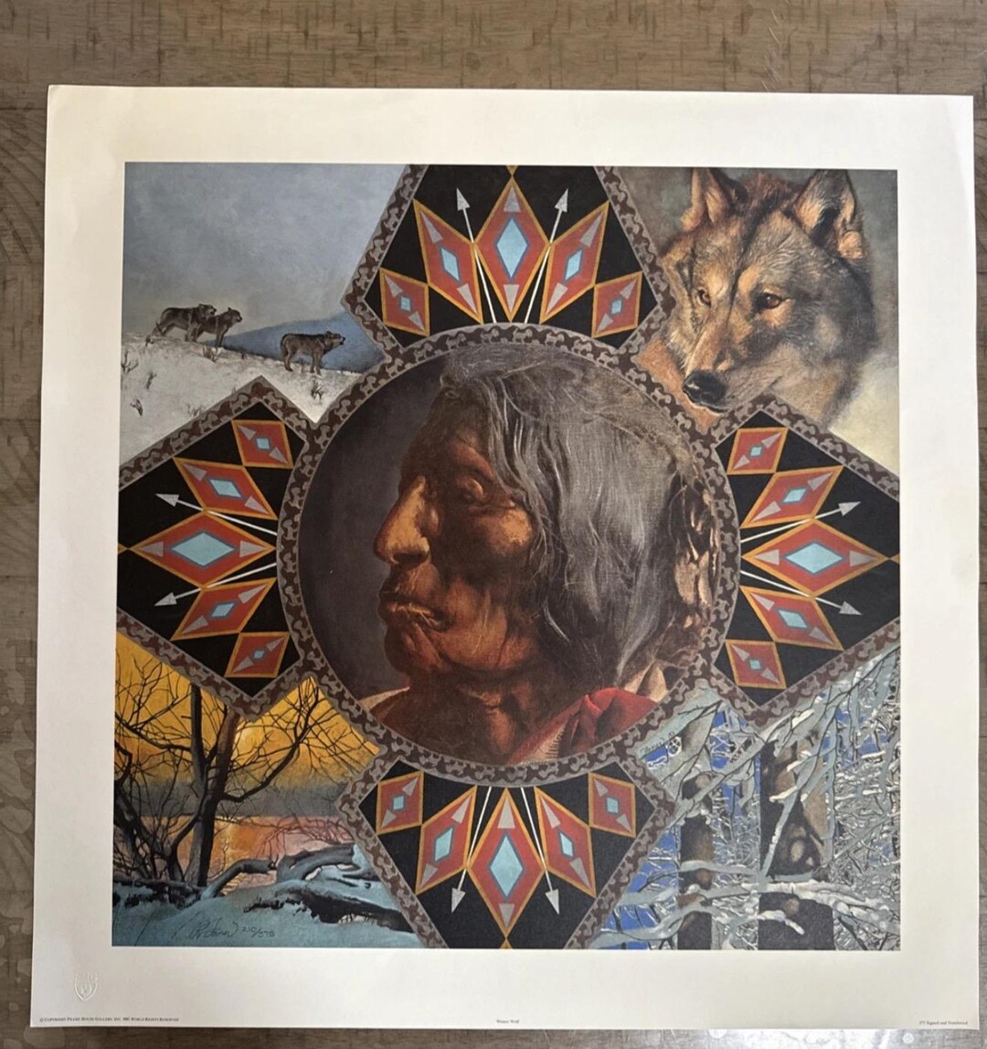 Ron Faner Winter Wolf Indian Print Hand Signed & Numbered Limited - Etsy