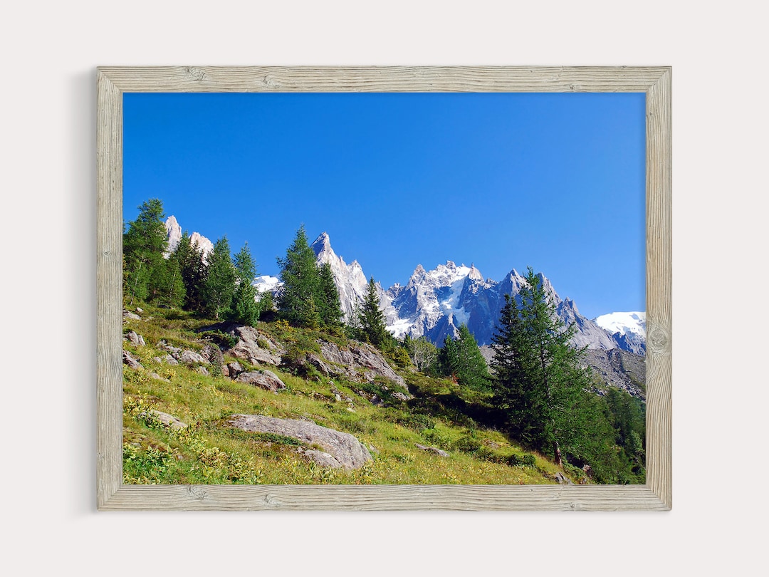 Alps Mountains Snowy Peaks Backdrop Landscape, Printable Wall Art ...