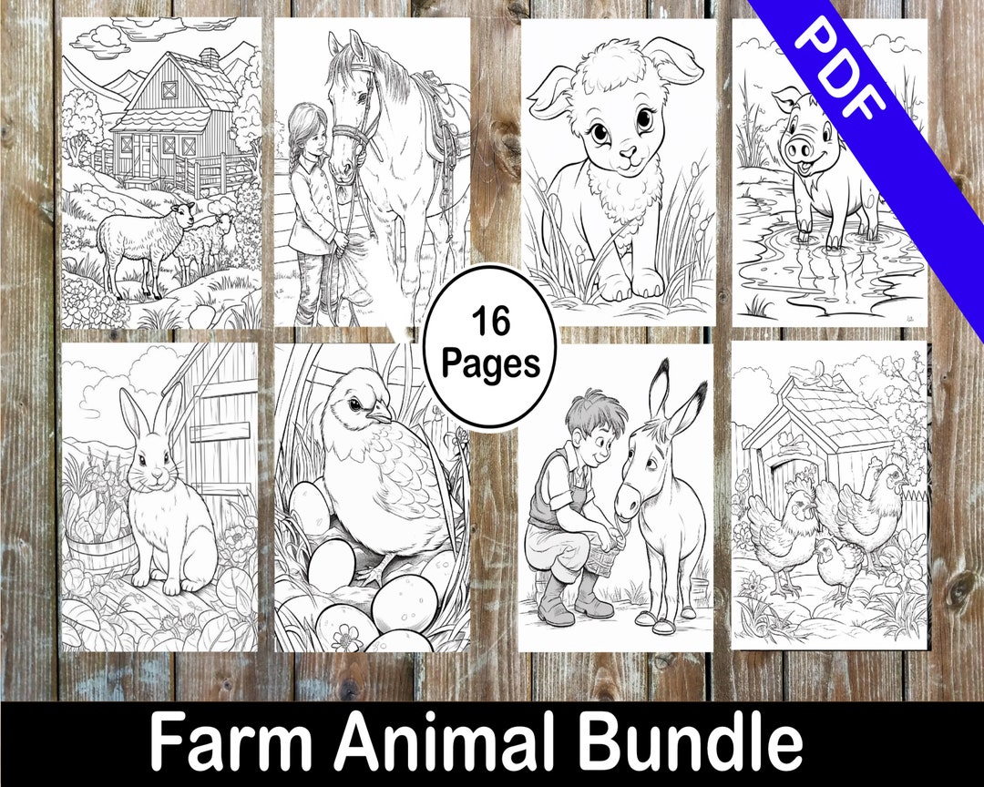 Coloring Pages Farm Animal Coloring Pages for Kids Activity Book Fun ...