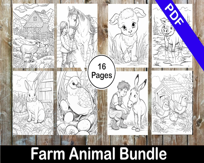 Coloring Pages Farm Animal Coloring Pages for Kids Activity Book Fun ...