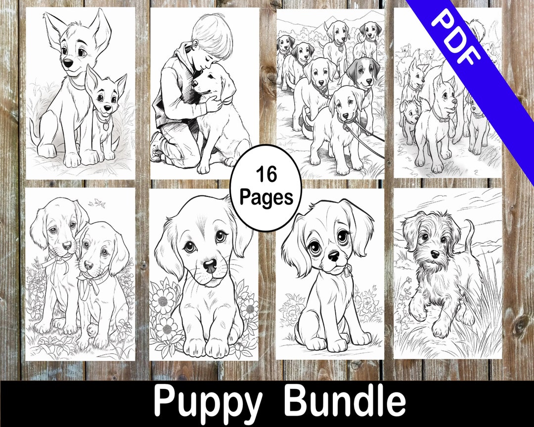 Coloring Pages Puppy Coloring Pages for Kids Activity Book Fun Dog ...