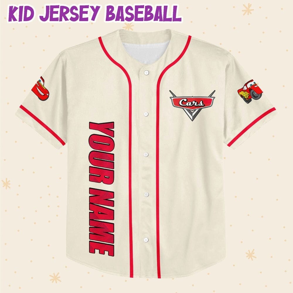 Personalize Cars Retro Style Disney Pixar Cars, Custom Disney Jersey, Cars Lightning McQueen ...