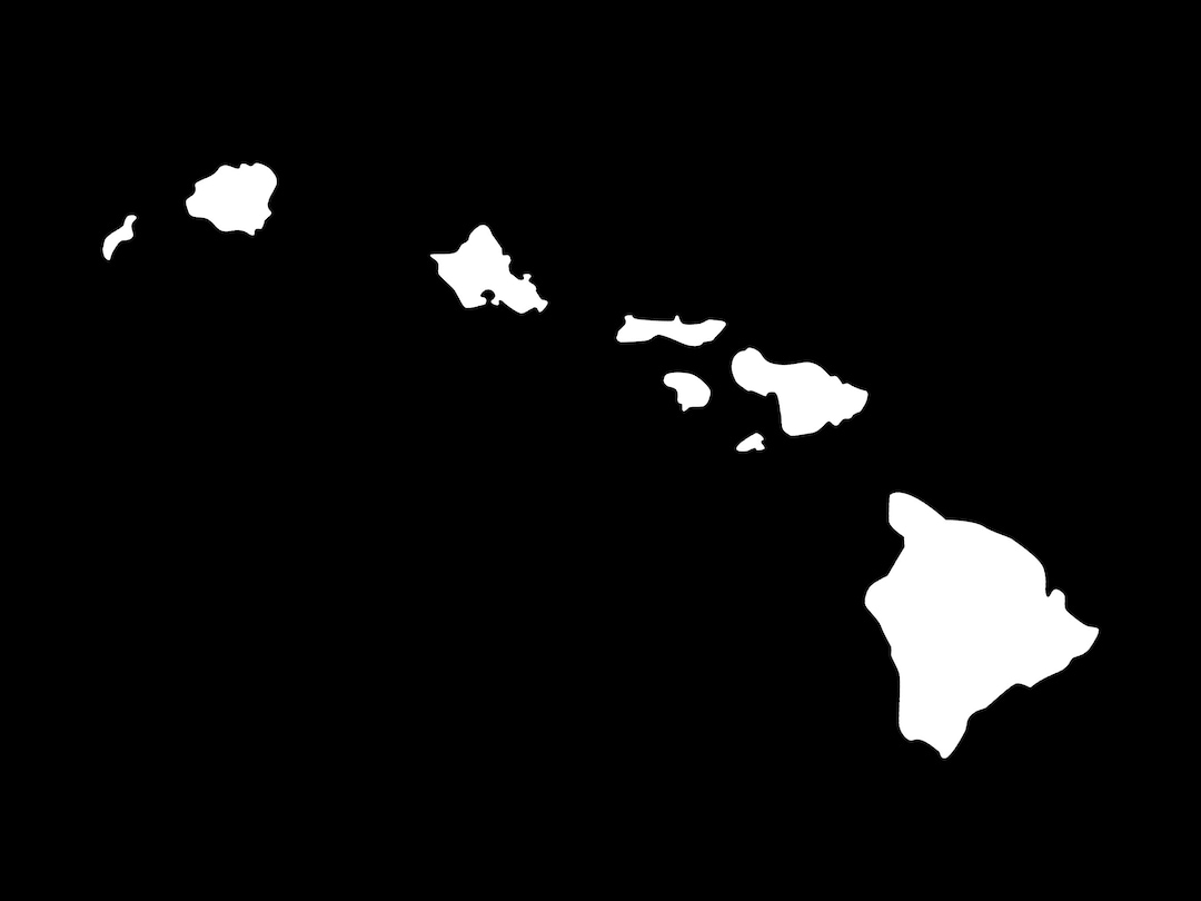 Hawaiian Islands Adhesive Vinyl Decal - Vehicles Window, Laptops, Walls ...