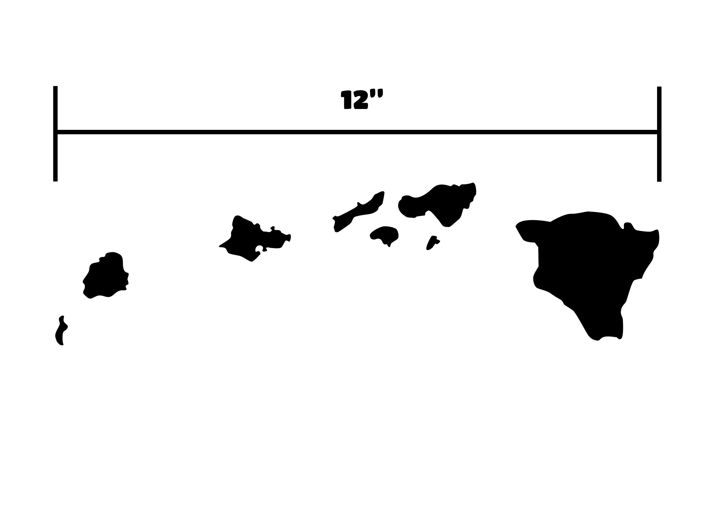 Hawaiian Islands Adhesive Vinyl Decal - Vehicles Window, Laptops, Walls ...